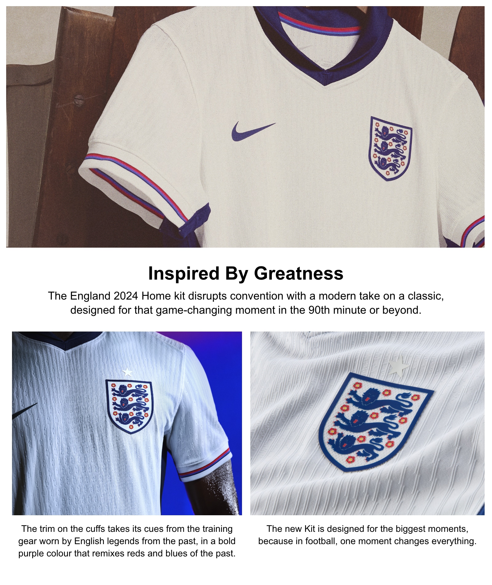 England Nike Home Stadium Shirt 2024 - Womens